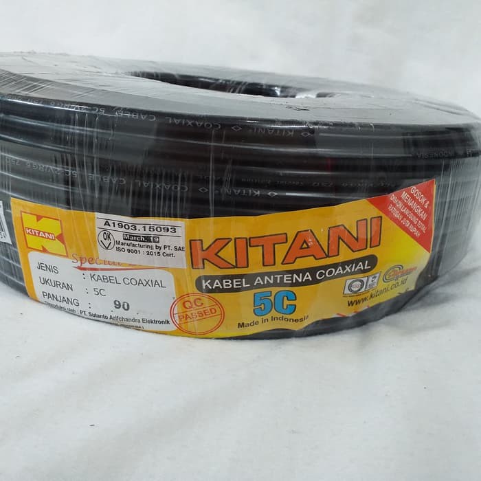 Jual Kabel Antena TV 5C Hitam Tanpa Booster 100 yard Full Tembaga KITANI | Shopee Indonesia