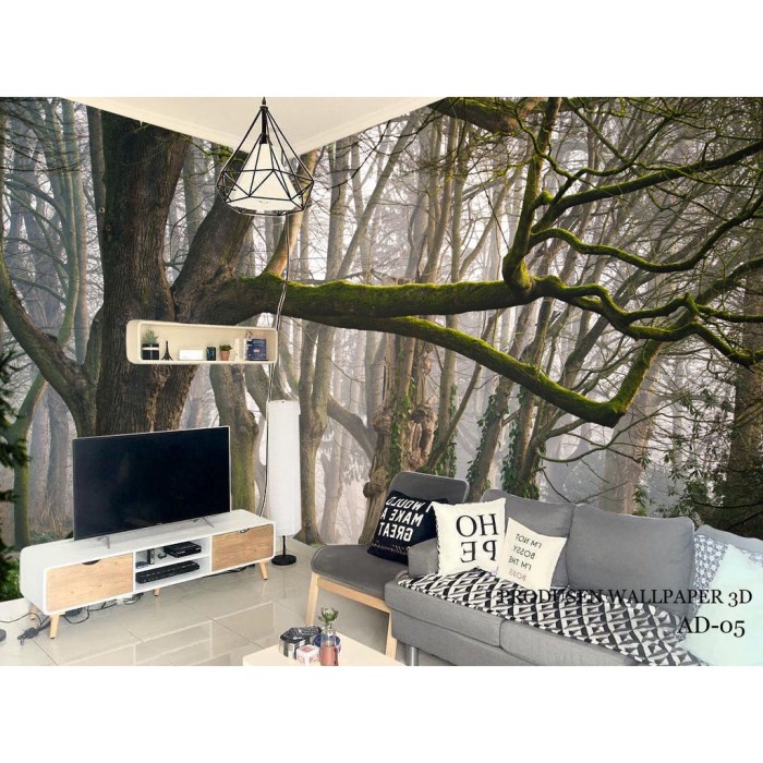 Jual PRINTWALL, Walpaper Dinding Ruang Tamu Motif Pohon Besar 3d ...