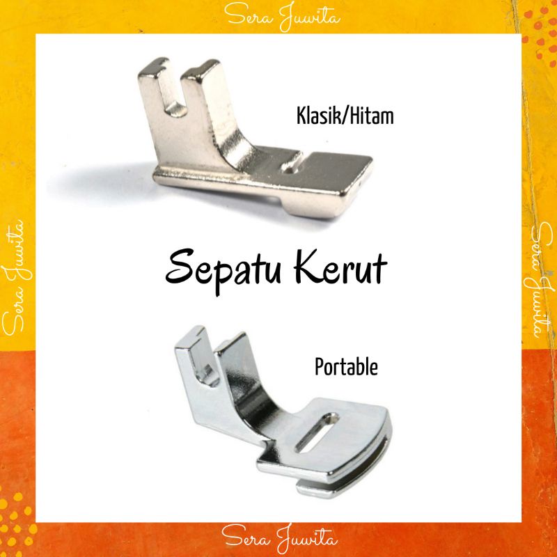Jual Sepatu Jahit Kerut/Rempel Mesin Jahit Portable dan Klasik/Hitam/Jadul Gathering Foot ...