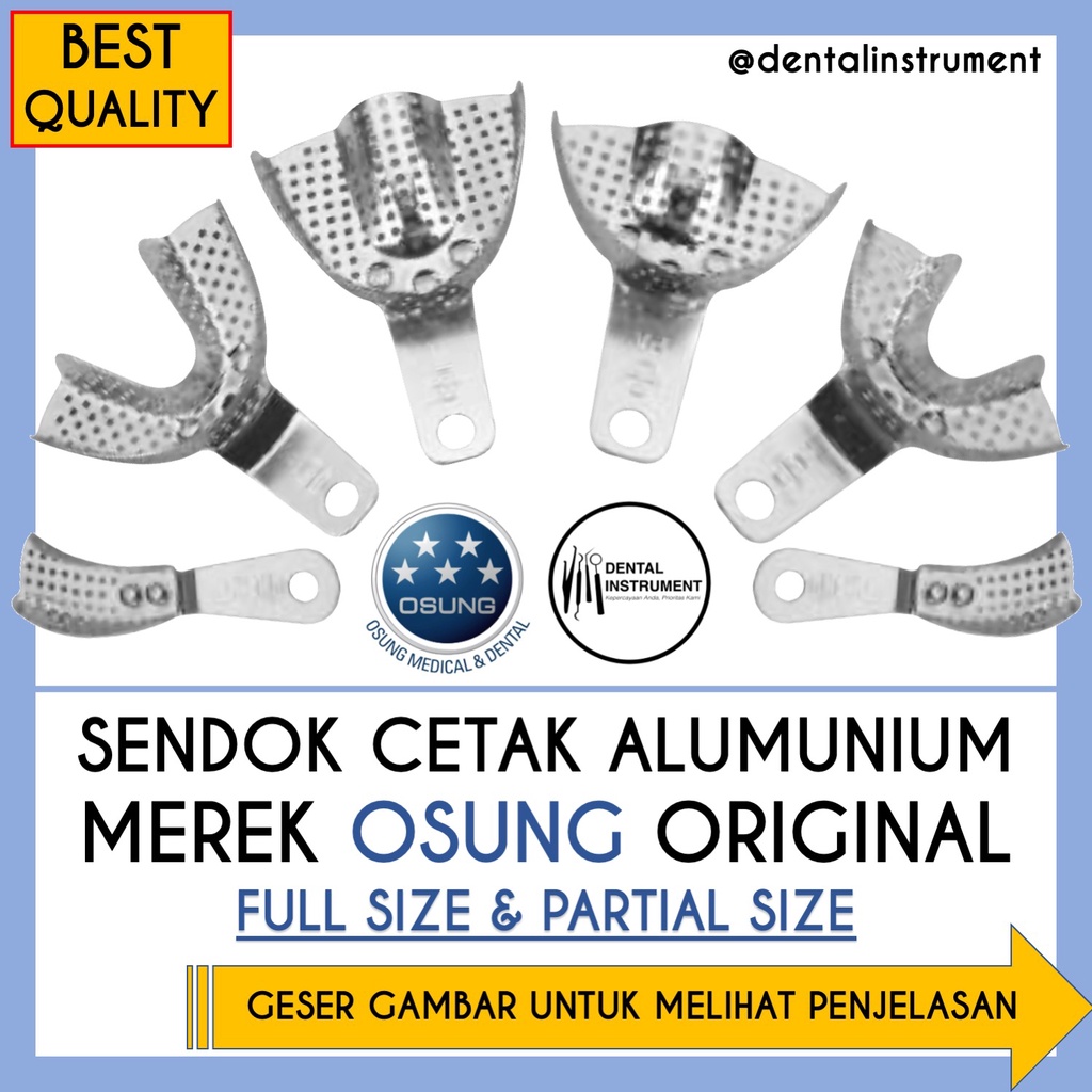Jual Sendok Cetak Gigi / Tooth Dental Tray Alumunium Jenis Full / Penuh ...