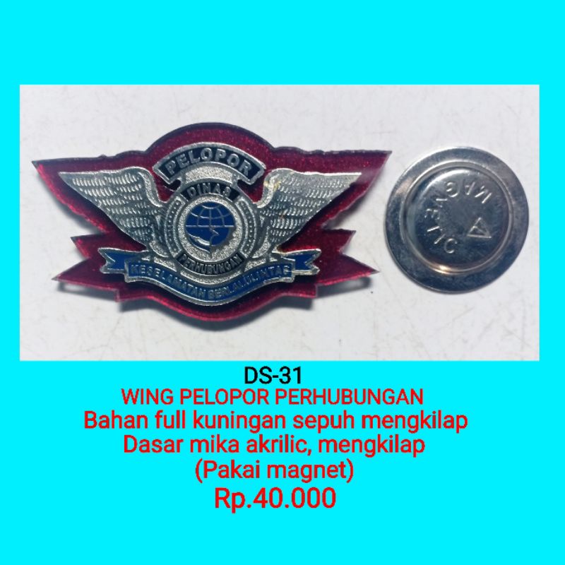 Jual ds-31 wing pelopor perhubungan putih wing pelopor dishub | Shopee ...