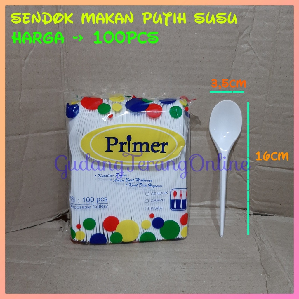 Jual Sendok makan putih susu / sendok es / sendok warna / sendok jelly ...