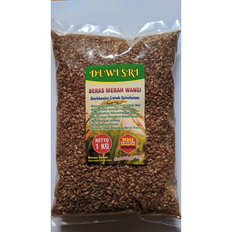 Jual Beras Merah Wangi Kemasan 1kg non vacum | Shopee Indonesia