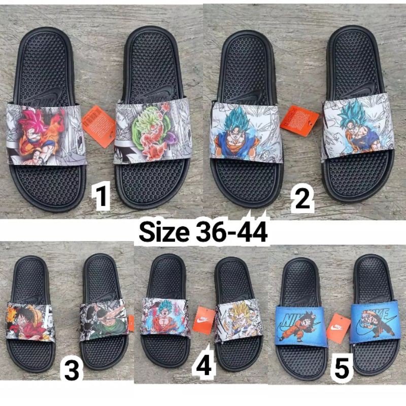 Jual sendal sandal slide slop nike benassi x dragon ball print sublim ...