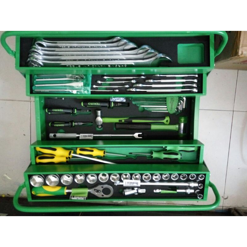 Jual tekiro TB1651 mechanic mekanik tool kit tool box set 66 pcs toolbox TB 1651 | Shopee Indonesia