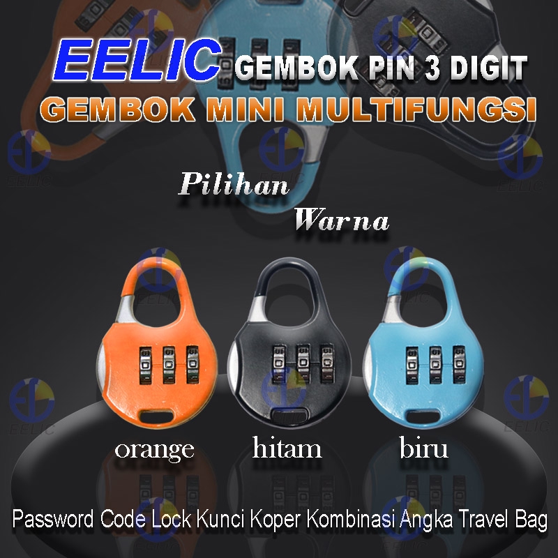 Jual EELIC GEK-XMM8004 Warna Random Gembok mini gembok pin 3 digit ...