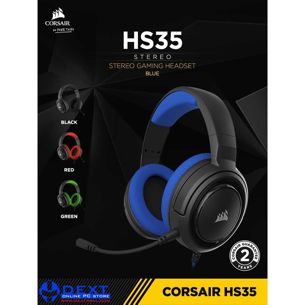 Jual Corsair HS35 Stereo Gaming Headset Warna Biru | Shopee Indonesia