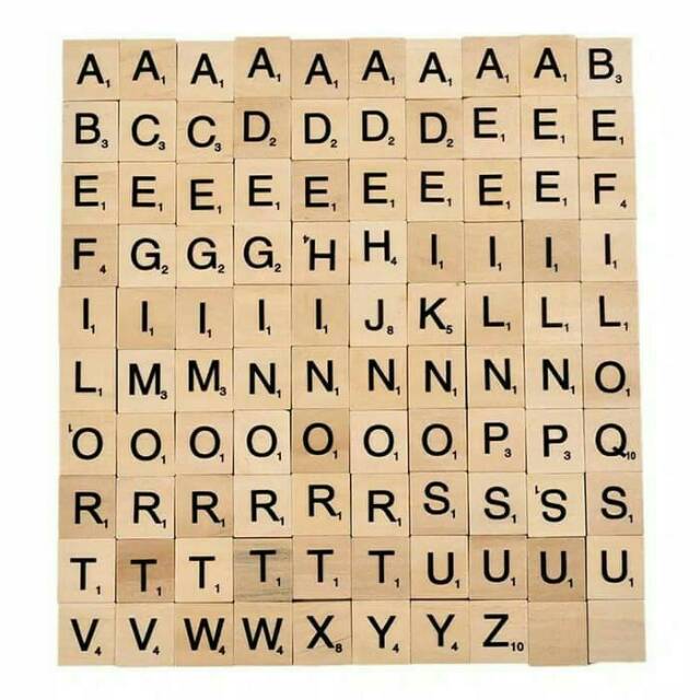 Jual HURUF ALPHABET KAYU SCRABBLE 100pcs | Shopee Indonesia