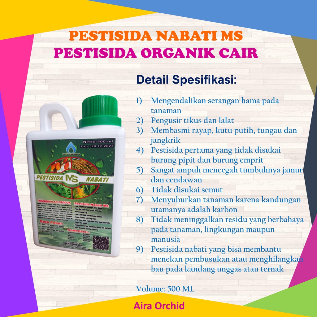 Jual Pestisida Nabati Obat Hama Organik Insectisida Organik 500 ML ...