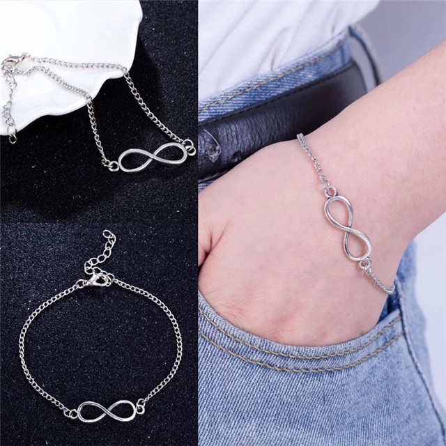 Jual gelang tangan korea cantik rantai infinity (Infinity Bracelet ...