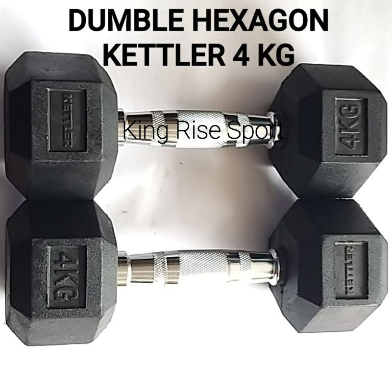 Jual KETTLER Fixed Hexagonal Dumbell / Dumble Hexagon 4 Kg - ORI ...