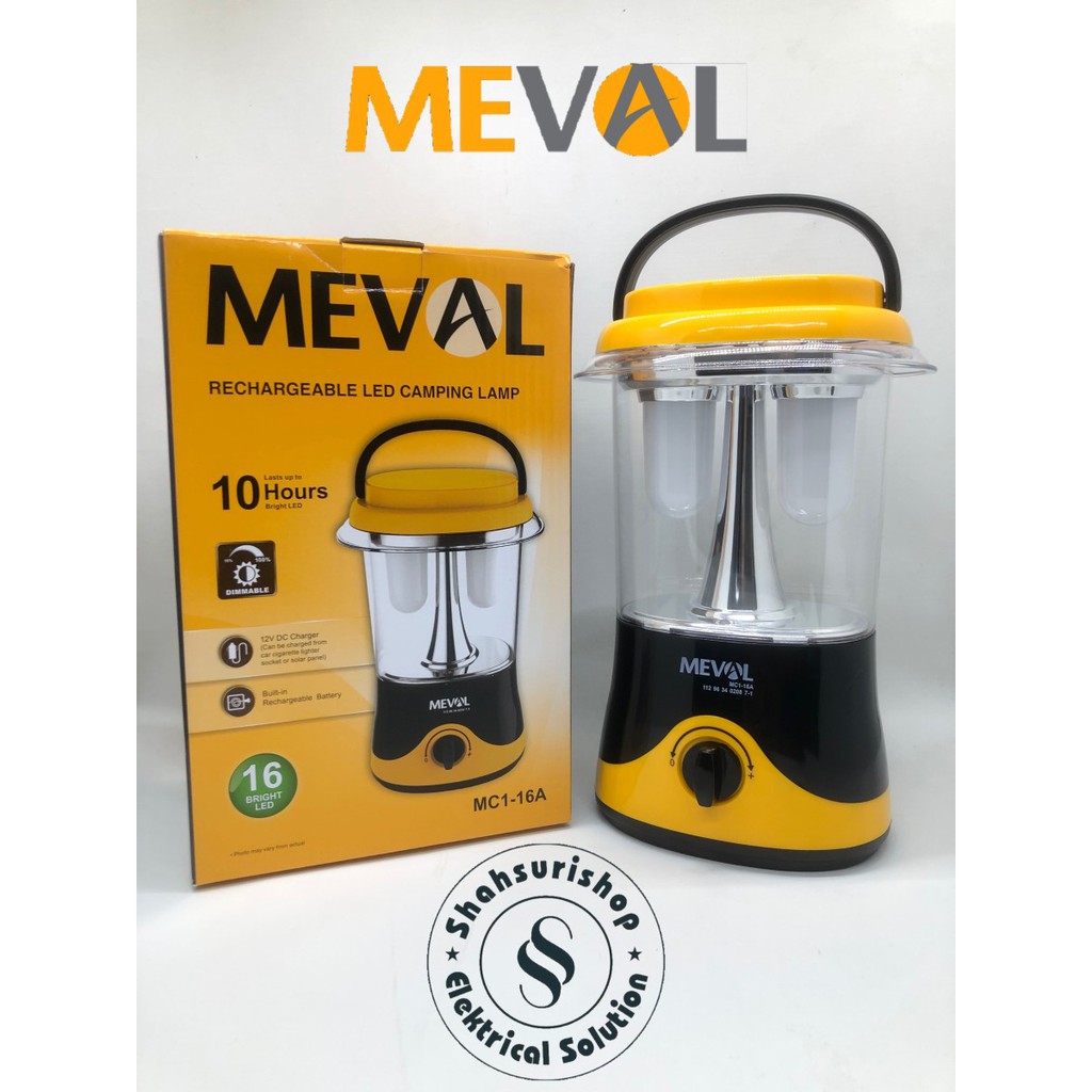 Jual LAMPU EMERGENCY MEVAL LED CAMPING LAMP MC1 16A RECHARGEABLE ...