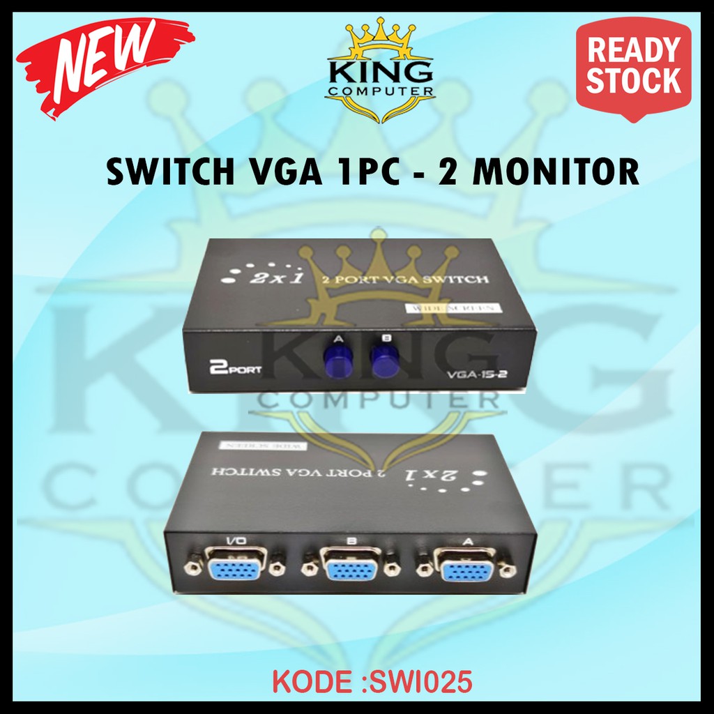 Jual VGA SWITCH 2 PORT SWITCHER VGA 2 INPUT 1 OUTPUT | Shopee Indonesia