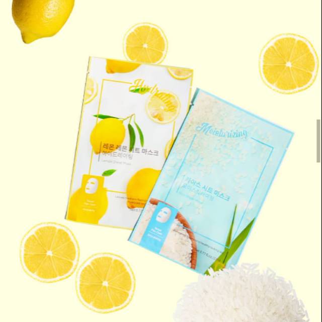 Jual Miniso Sheet mask Lemon cucumber rice Aloe Satuan | Shopee Indonesia