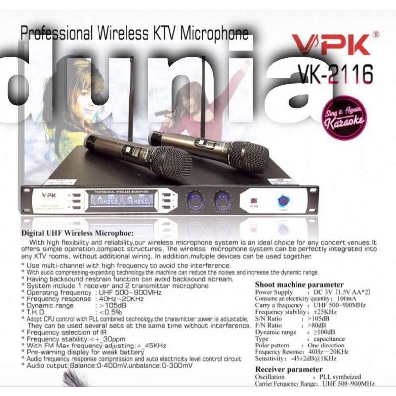 Jual Mic Wireless Vpk VK 2116 Original | Shopee Indonesia