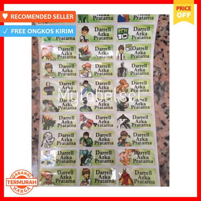 Jual Stiker - Label Nama Waterproof Sticker Benten Ben Ten 10 Superhero ...