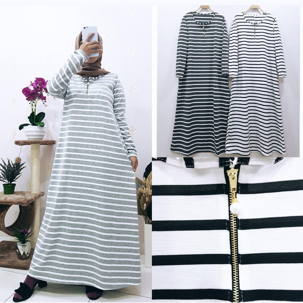 Jual Gamis Salur Kecil Busui Sleting ( REAL PICTURE ) Matt Spandek / All Size XL / LD 100cm ...
