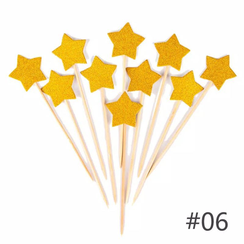 Jual Topper Bintang Topper Hati Bahan Kertas Glitter 1 Pcs | Shopee Indonesia