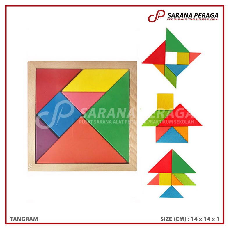 Jual SaranaPeraga - Puzzle Kayu Tangram Warna / Tangram Tetris ...