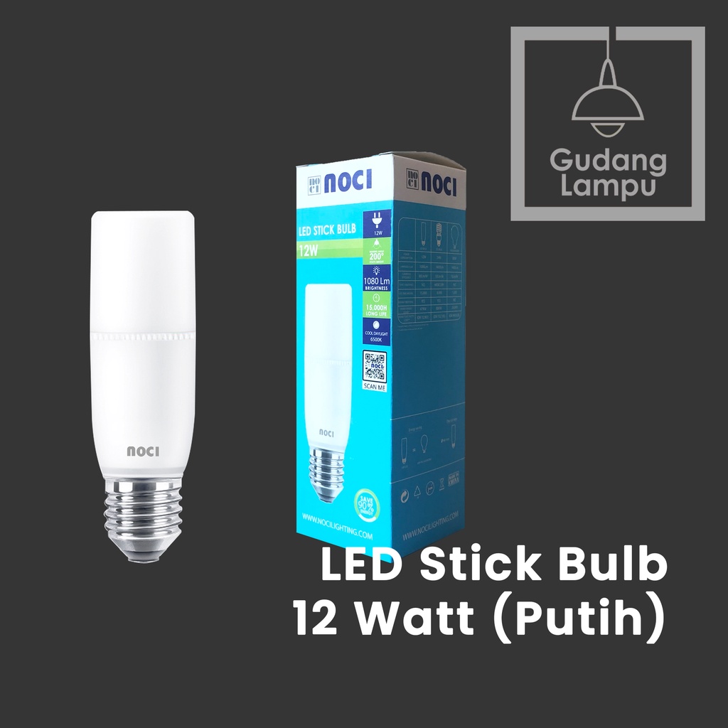 Jual Lampu LED STICK NOCI 12W 6500K Putih E27 | Shopee Indonesia