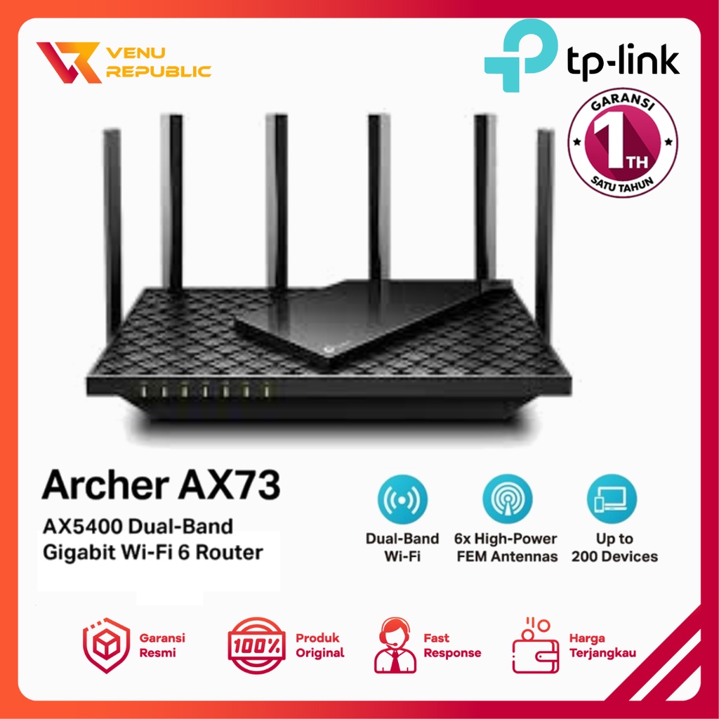 Jual TP-Link Archer AX73 AX5400 Dual-Band Gigabit Wi-Fi 6 Router ...