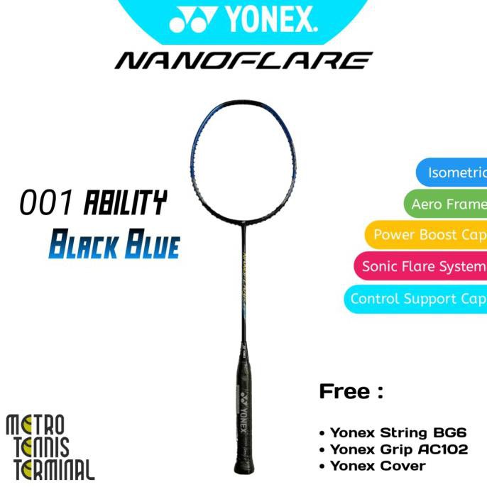 Jual KUALITAS ORIGINAL Yonex Nanoflare 001 Ability Black Blue ( Raket Badminton ) | Shopee Indonesia