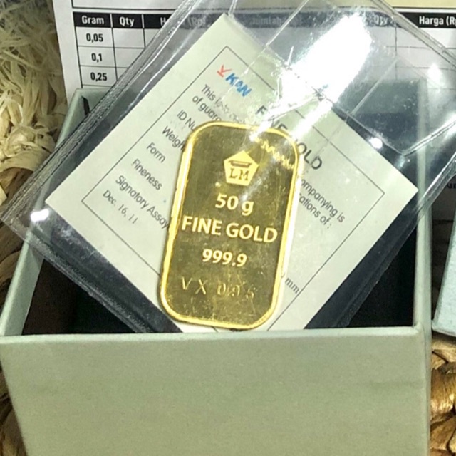 Jual Emas Logam Mulia Batangan ANTAM Retro Vertikal 999.9 50 Gram ...