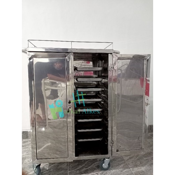 Jual food trolley 16 susun + tray / troli makanan rumah sakit | Shopee ...