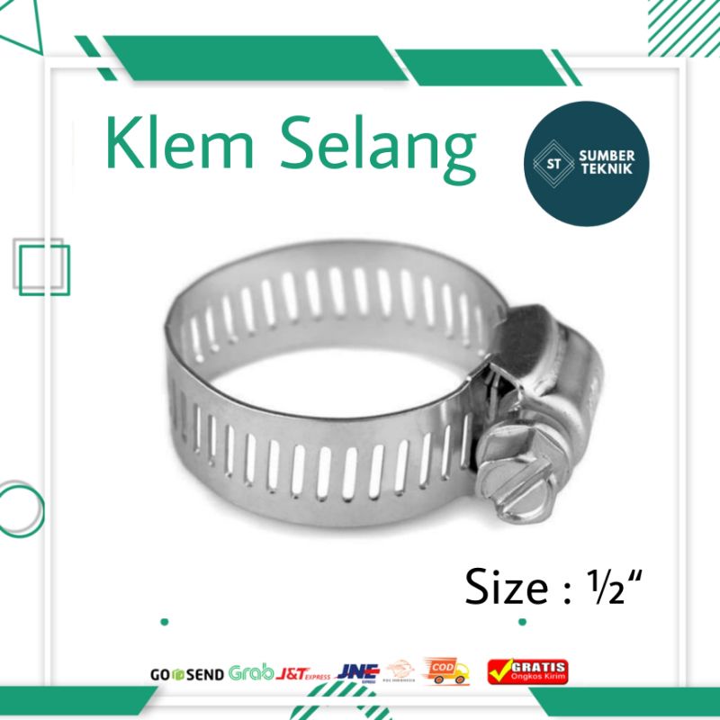 Jual Klem Selang / Hose Clamp / Penjepit Selang ½ 1/2 Inch | Shopee ...