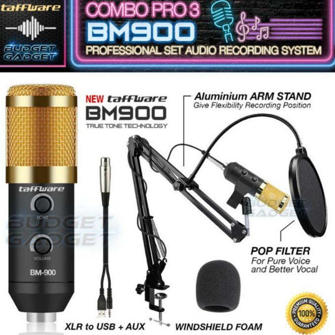 Jual PAKET TAFFWARE BM-900 COMBO PRO 3 Professional Microphone ...