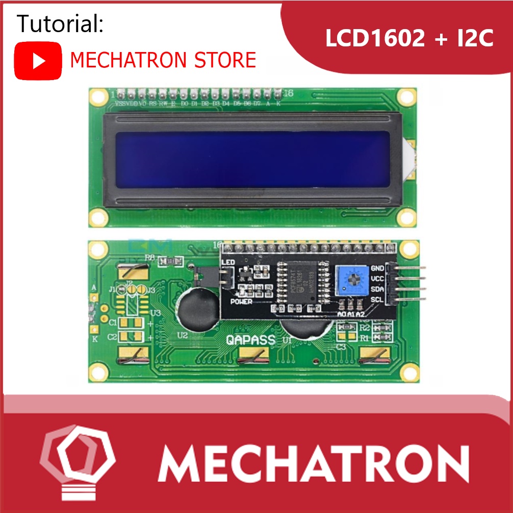 Jual LCD display 1602 + I2C 16x2 16 2 16*2 biru blue | Shopee Indonesia