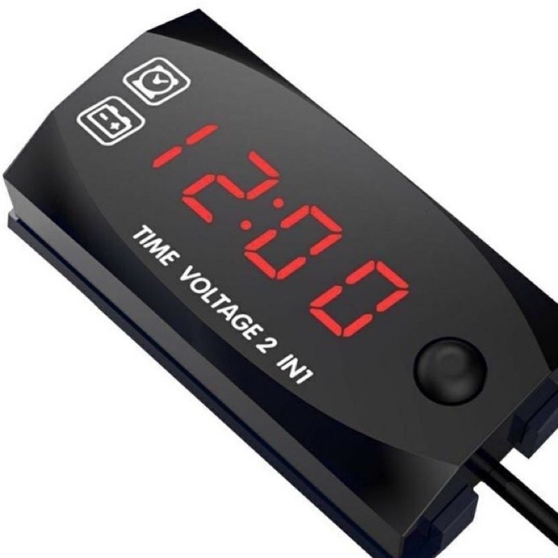 Jual Voltmeter Motor Dan Jam Digital 2 in 1 Voltmeter Amper Aki Jam ...