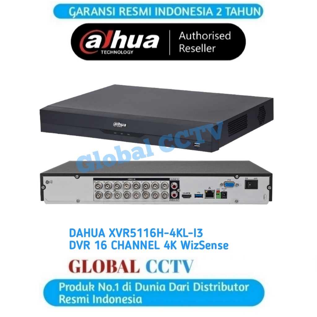 Jual DVR DAHUA 16 CHANNEL XVR5116H-4KL-I3 DVR DAHUA 4K WIZSENSE | Shopee Indonesia