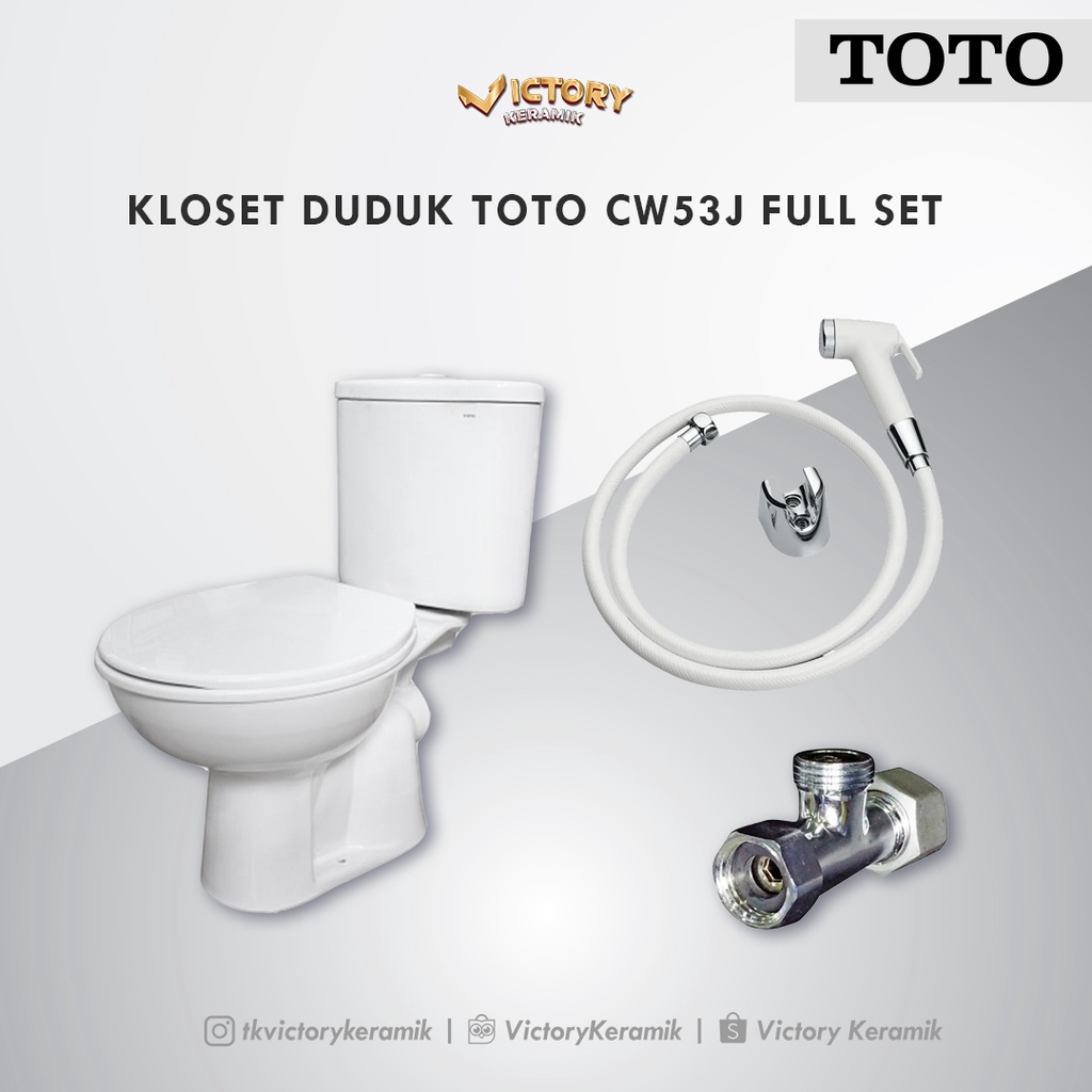 Jual TOTO - KLOSET DUDUK TOTO CW 53J PUTIH FULL SET ( THX 20 WHITE ...