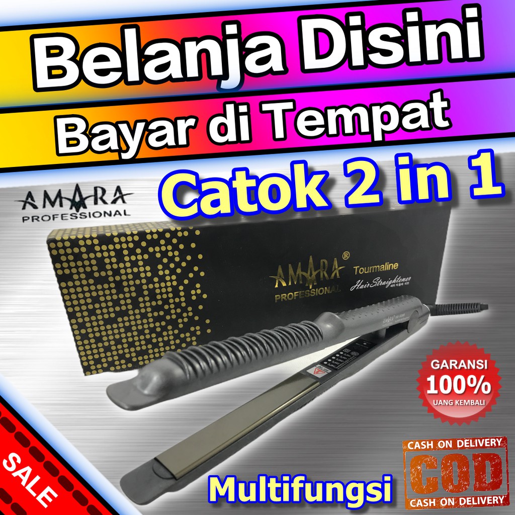 Jual Amara Catokan Rambut 2 in 1 Type 9299B Catok Original Multifungsi ...