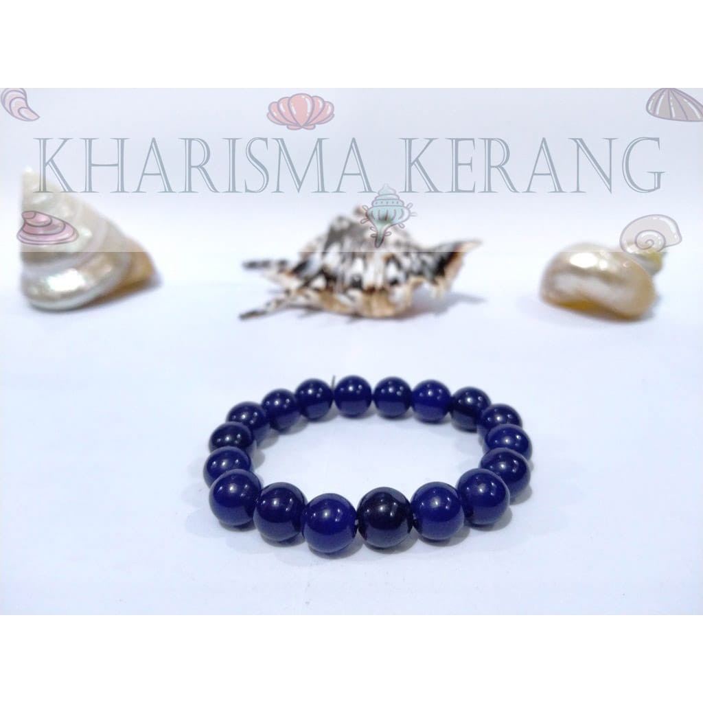Jual KHARISMA KERANG - GELANG BATU ALAM BIRU 10MM GELANG BATU ALAM ASLI ...