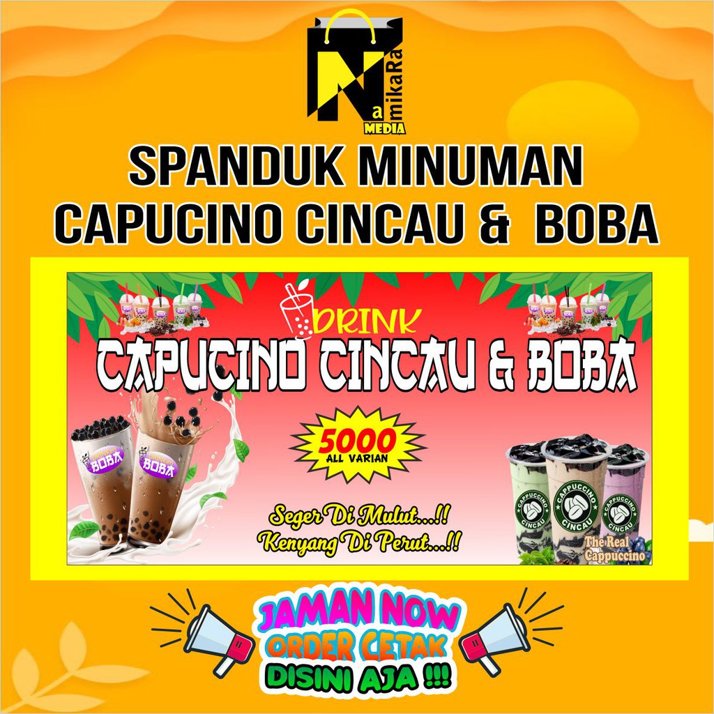 Jual Spanduk Banner Backdrop Capucino Cincau dan Boba/ Dalgona ...