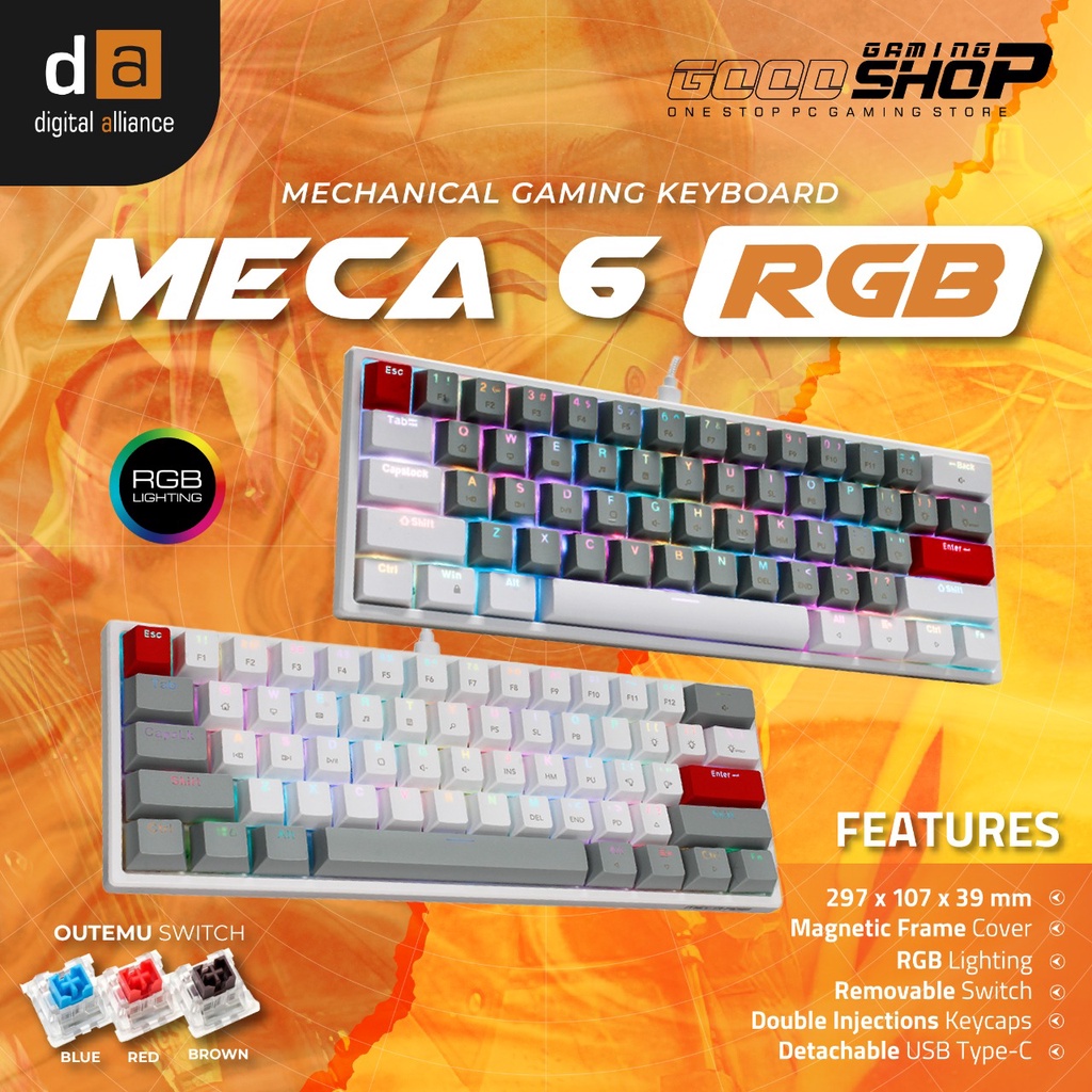 Jual Digital Alliance Meca 6 60% RGB LED Colors - Gaming Keyboard ...