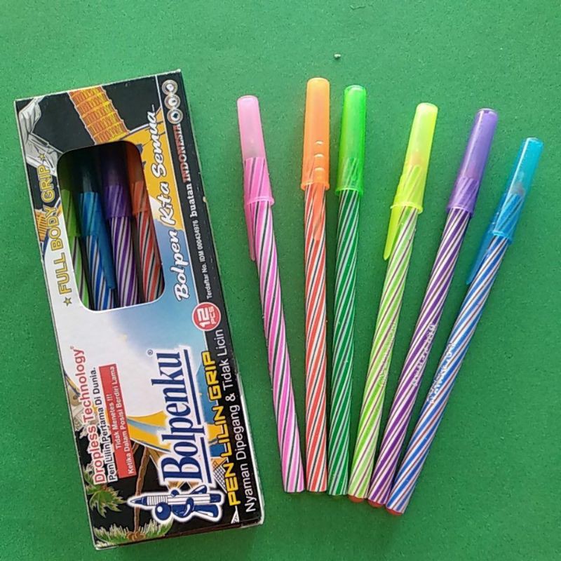 Jual Pulpen ballpoint Bolpenku Lilin Grip kemasan per pak (isi 12 ...