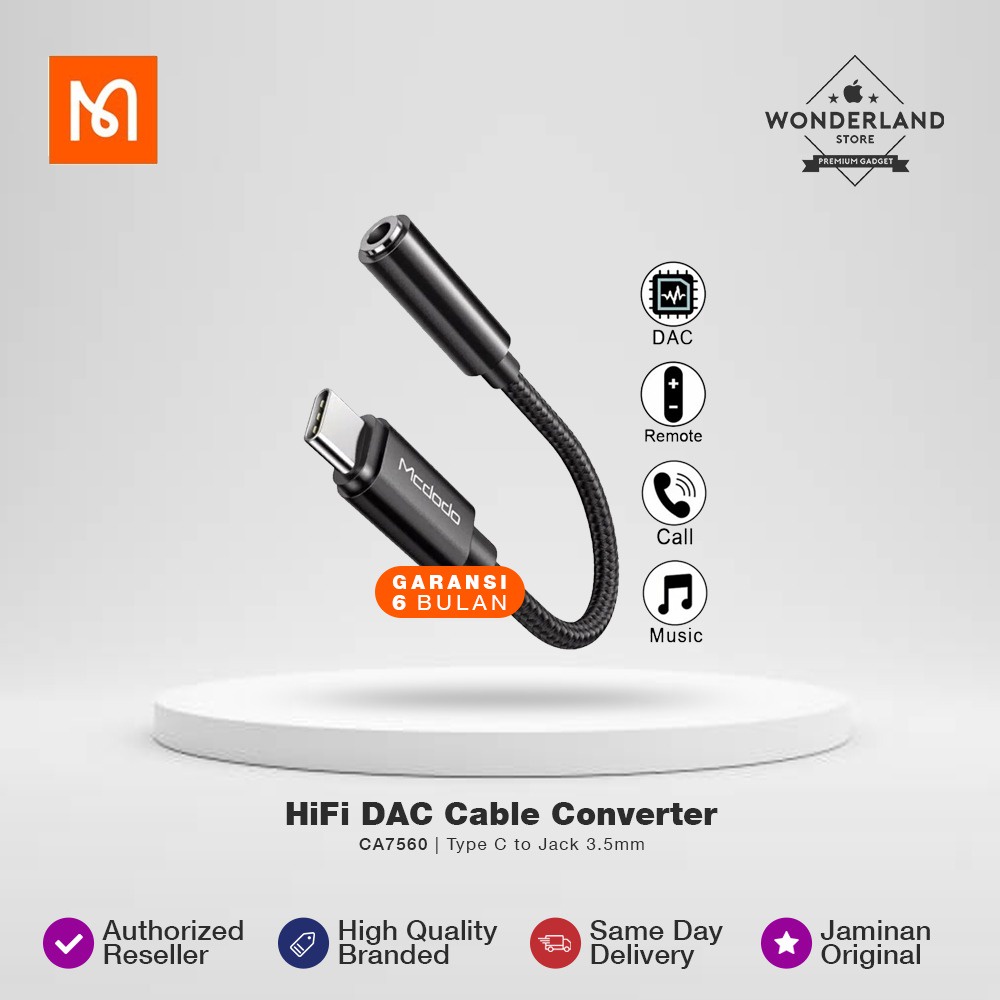 Jual Mcdodo HiFi DAC Audio Cable Converter Type C to Jack 3.5mm Bergaransi panjang (CA-7560 / ...