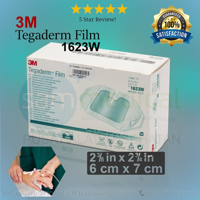 Jual 3M Tegaderm 1623W plester transparan / plester infus /transparent ...