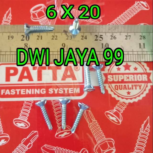 Jual 200 pcs skrup sds fh jf 6x20 kalsi drilling baut grc roofing ...