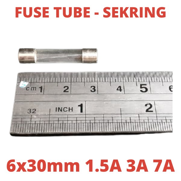 Jual FUSE TUBE 1,5A 3A 7A UKURAN 6x30mm PUSE PENDEK SEKRING BOTOL ...