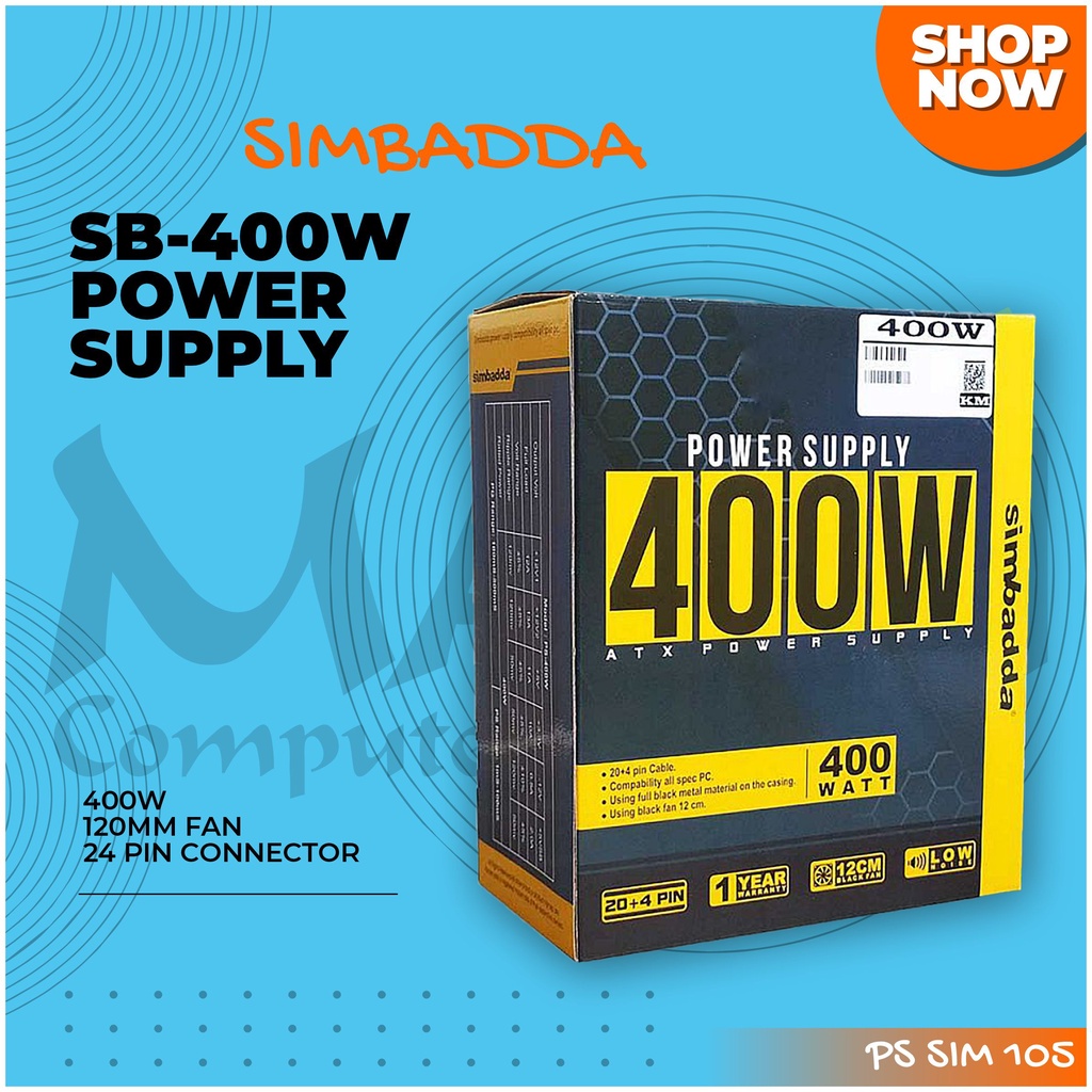 Jual Simbadda SB-400W 400W 24 PIN (20+4) Connetor ATX 12V PSU Power ...