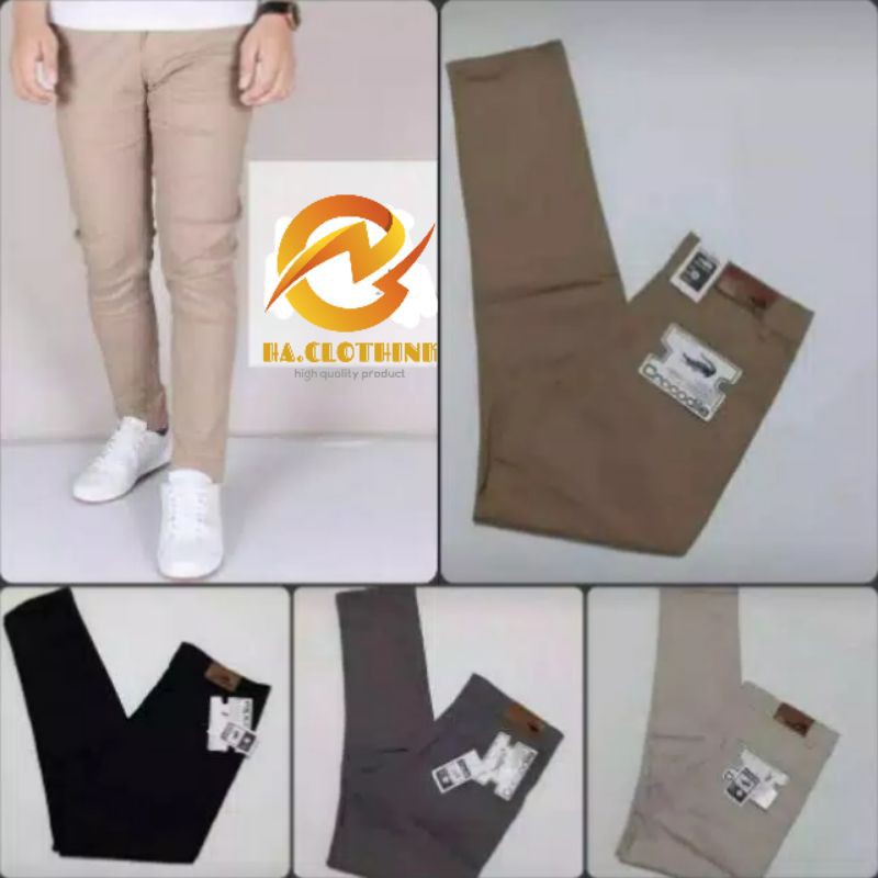 Jual CELANA Pria SLIMFIT Panjang chino KERJA HARIAN HITAM MOCCA ABU GREY KREAM CREAM 27 - 38 ...