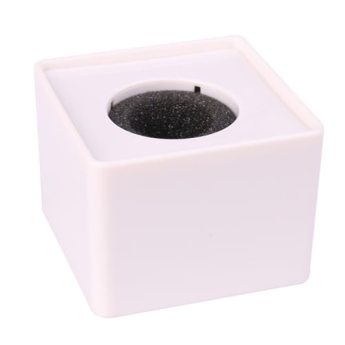 Jual White ABS Mic Microphone Interview Square Cube Logo Flag Station ...