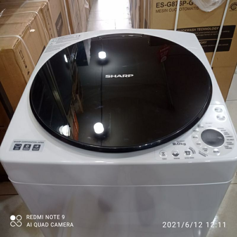 Jual MESIN CUCI SHARP TOP LOADING 1TABUNG ESM909TGG KAPASITAS 9KG READY ...