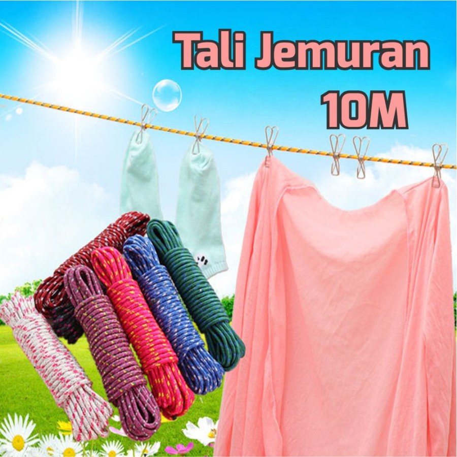 Jual Tali Jemuran 10M Tali Tambang Nylon 10 meter Baju Tampar Kuat ...