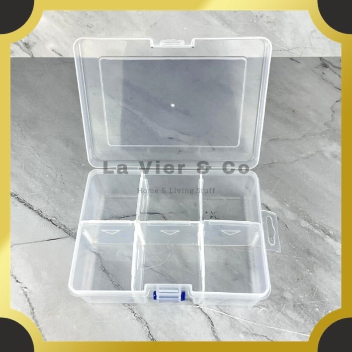 Jual Kotak Tempat Penyimpanan 6 Sekat Serbaguna Box Case Perhiasan ...