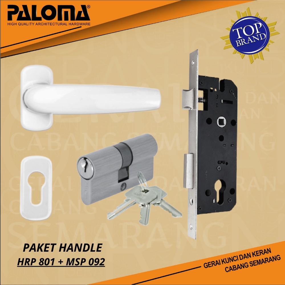 Jual PALOMA HRP 801 MSP 092 PAKET HANDLE GAGANG PINTU SWING WHITE ...